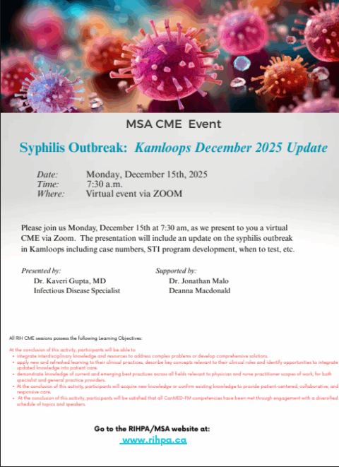Syphilis Outbreak: Kamloops December 2025 Update | The Royal Inland ...